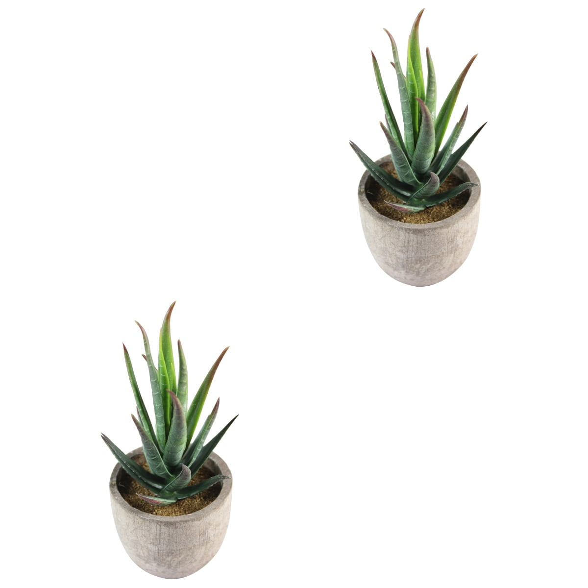 Set of 2 Indoor Realistic Faux Plant Succulent Planters Green - Walmart.com