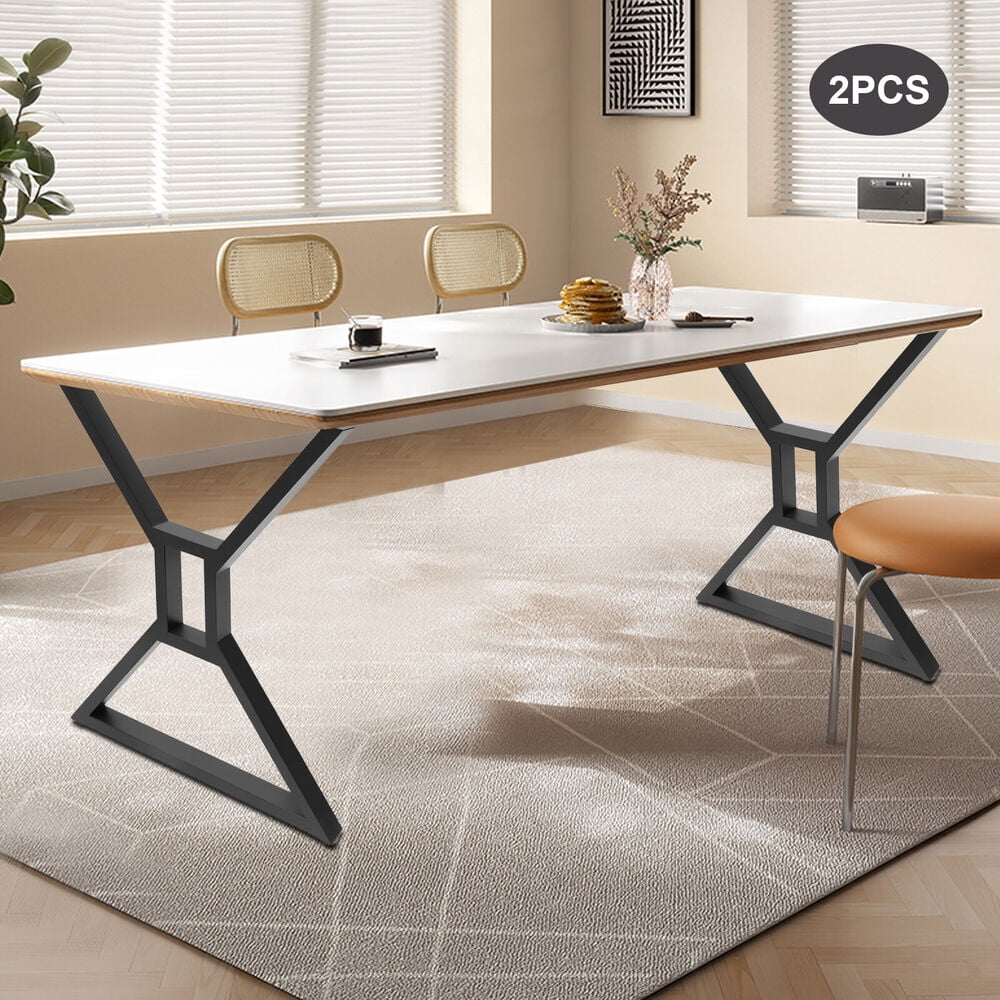 Set of 2 Industrial Steel Metal Table Legs 28 Inch for Desk/Coffee ...