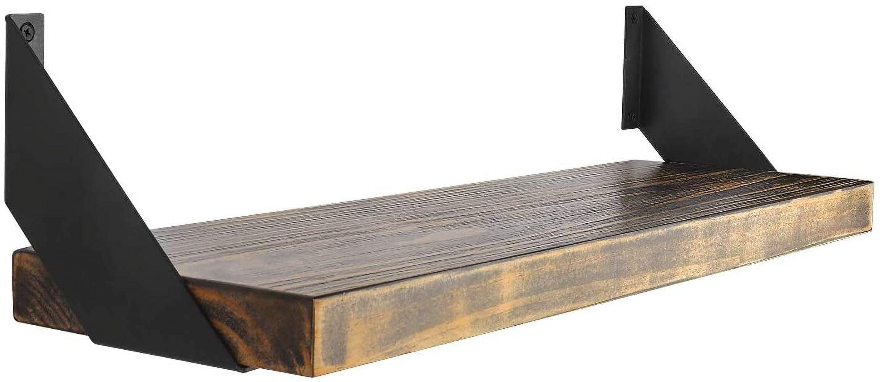 "Set of 2 Iron 6-Inch Shelf Brackets, Flat Angle Curved Floating ...