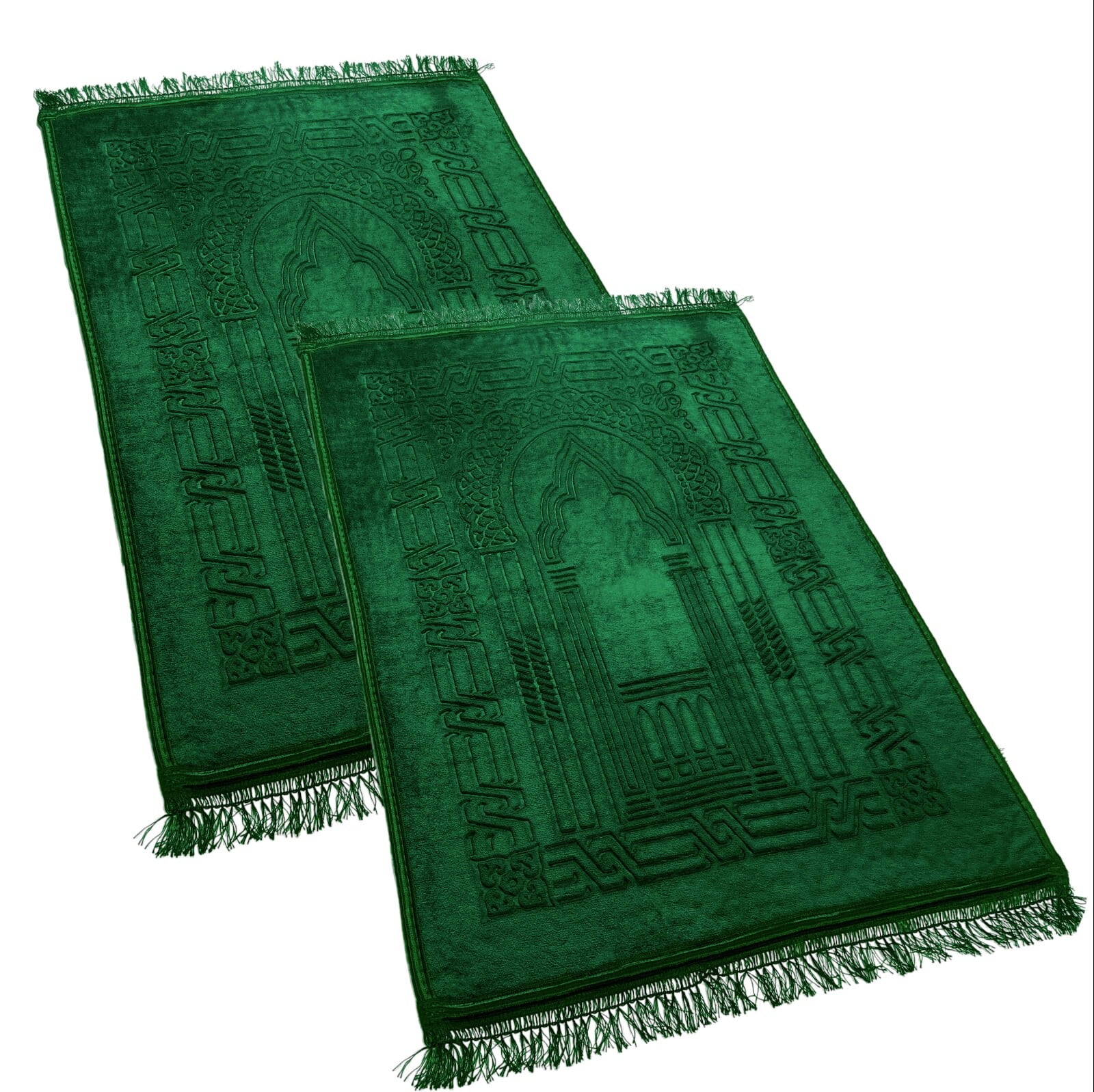 Set of 2 Islamic Prayer Rugs - Oversized Soft Thick and Plush Musallah ...