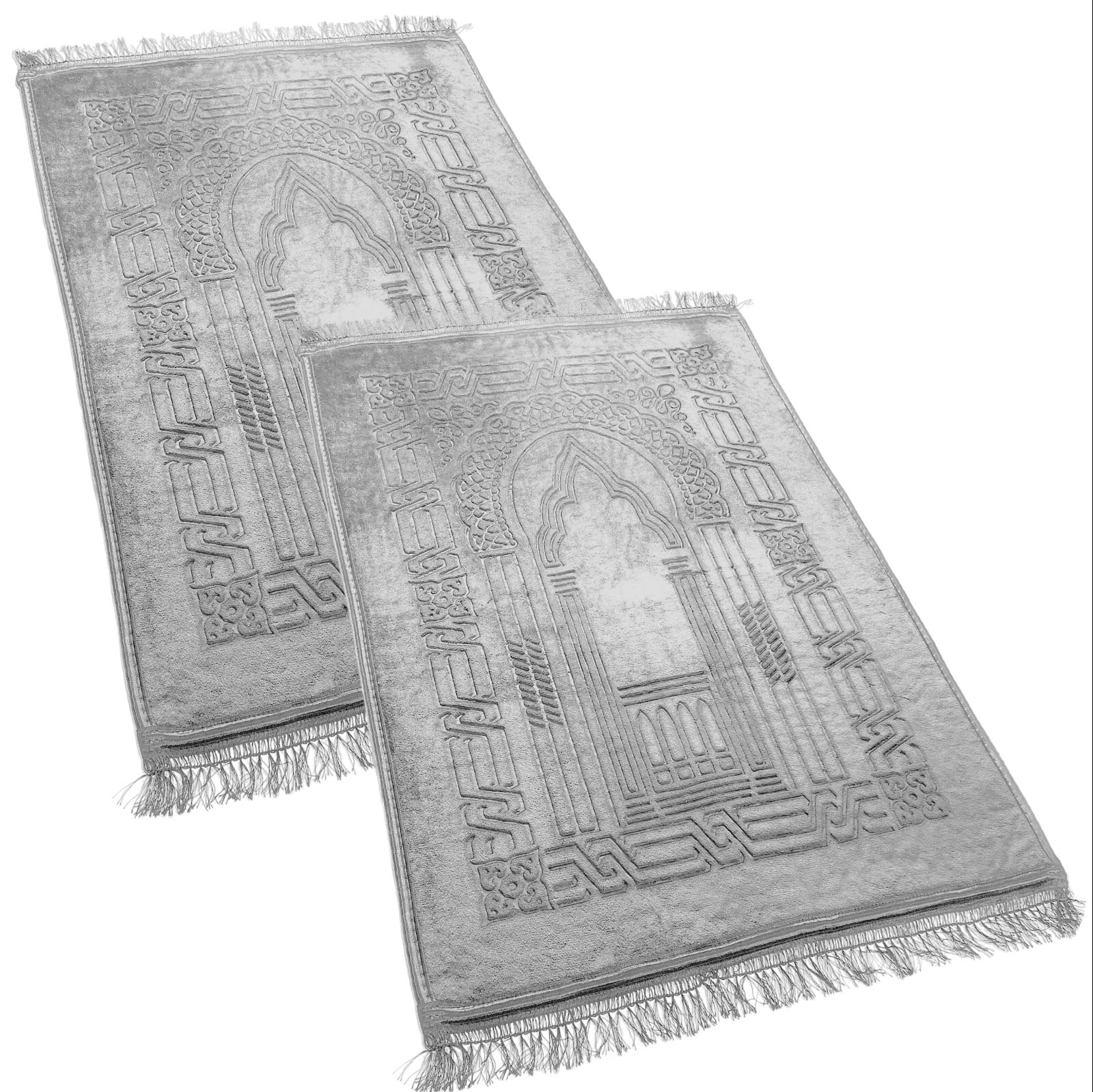 Set of 2 Islamic Prayer Rugs - Oversized Soft Thick and Plush Musallah ...