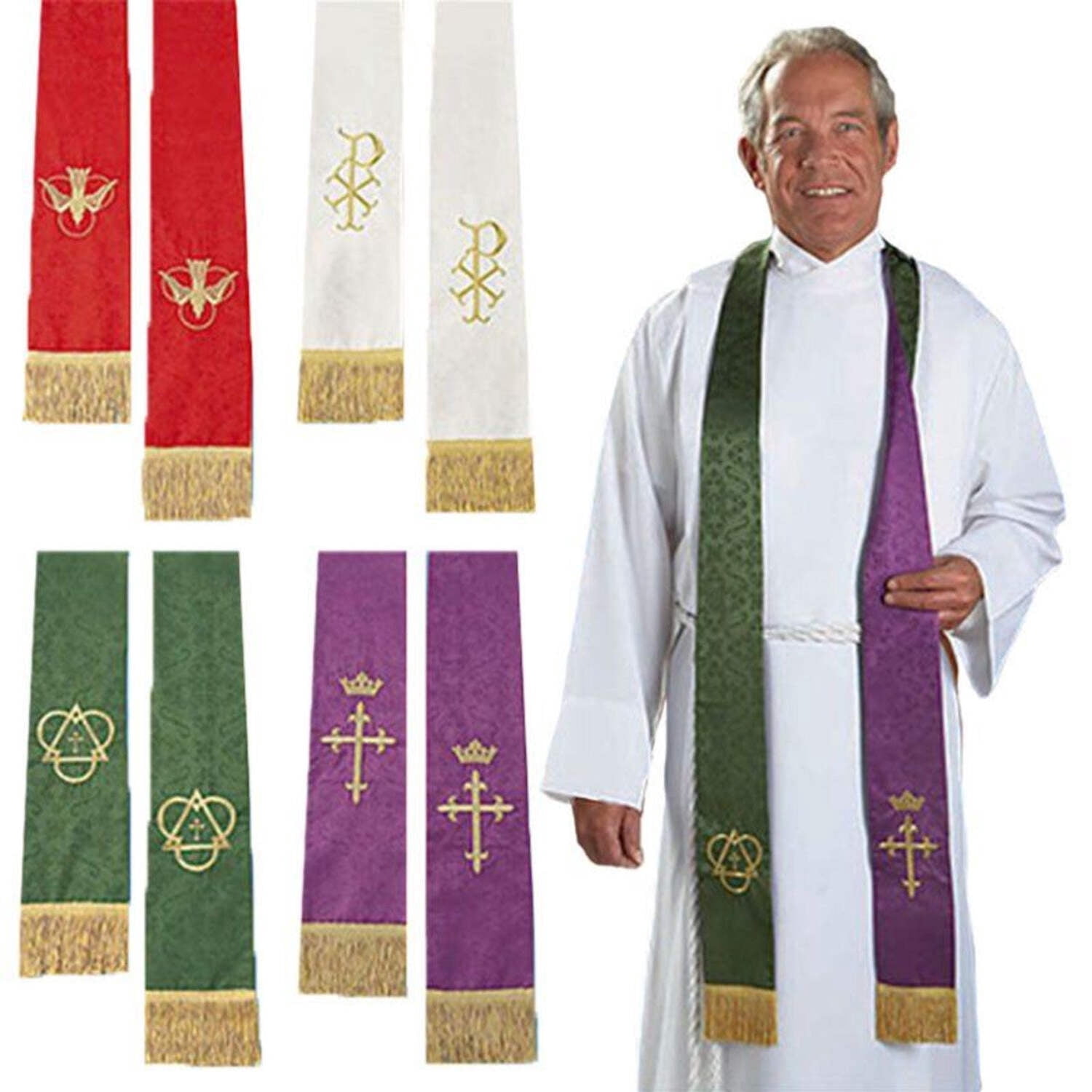 Set of 2 Jacquard Reversible Stoles - Walmart.com