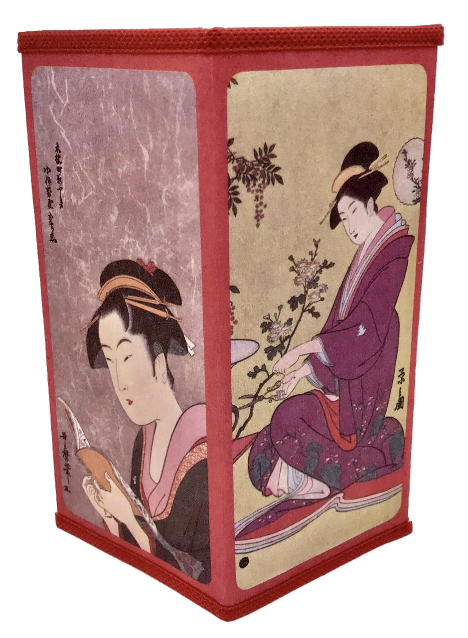 Set of 2 Japanese Rice Paper Wallet/Checkbook Cover Ladies Reading ...