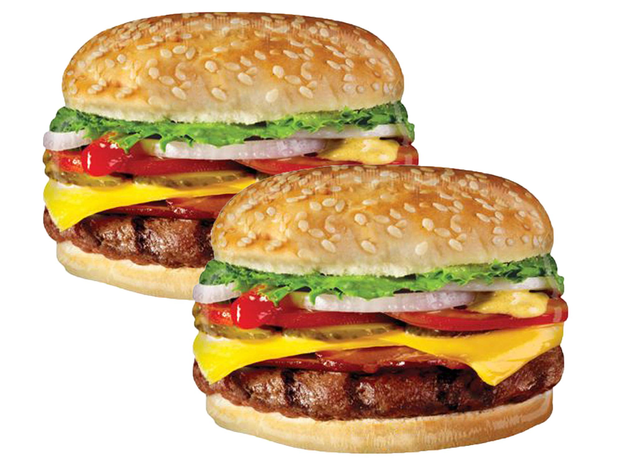 Set of 2 Jumbo 31" Realistic Cheeseburger Party Balloons C3 - Walmart.com