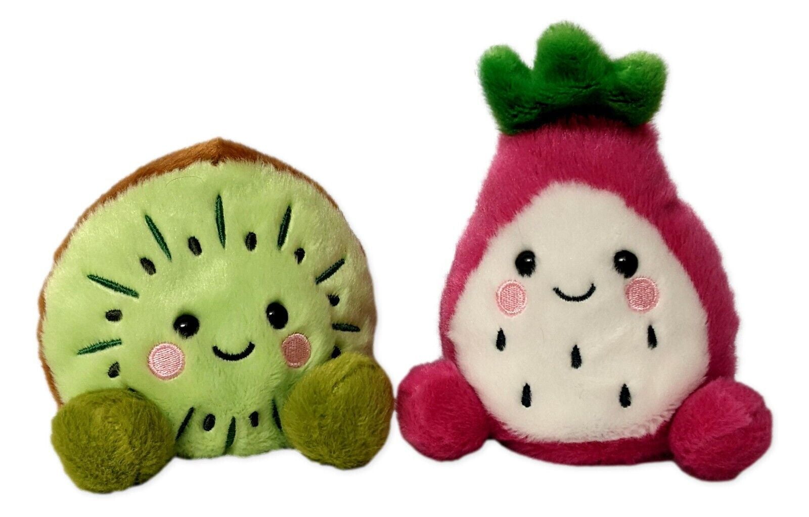 Set of 2 KIMBER KIWI & RHYS DRAGONFRUIT Palm Pals 5" Stuffed Fruit ...
