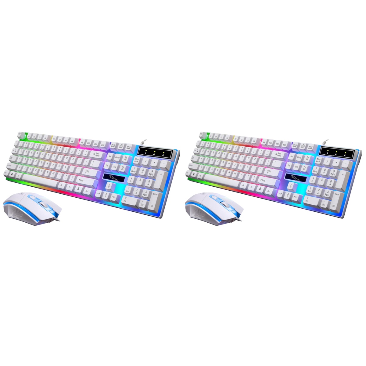 Set of 2 Keyboard and Mouse Gaming Rainbow Lighted USB Keys - Walmart.com