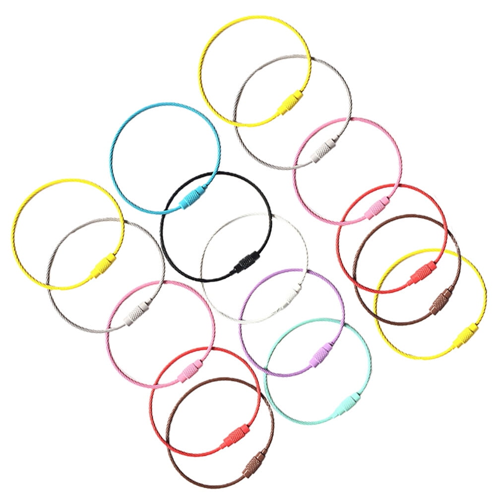 Set of 2 Keychain Loop Keyring Keepers Accessory Wire Lanyard Rings ...