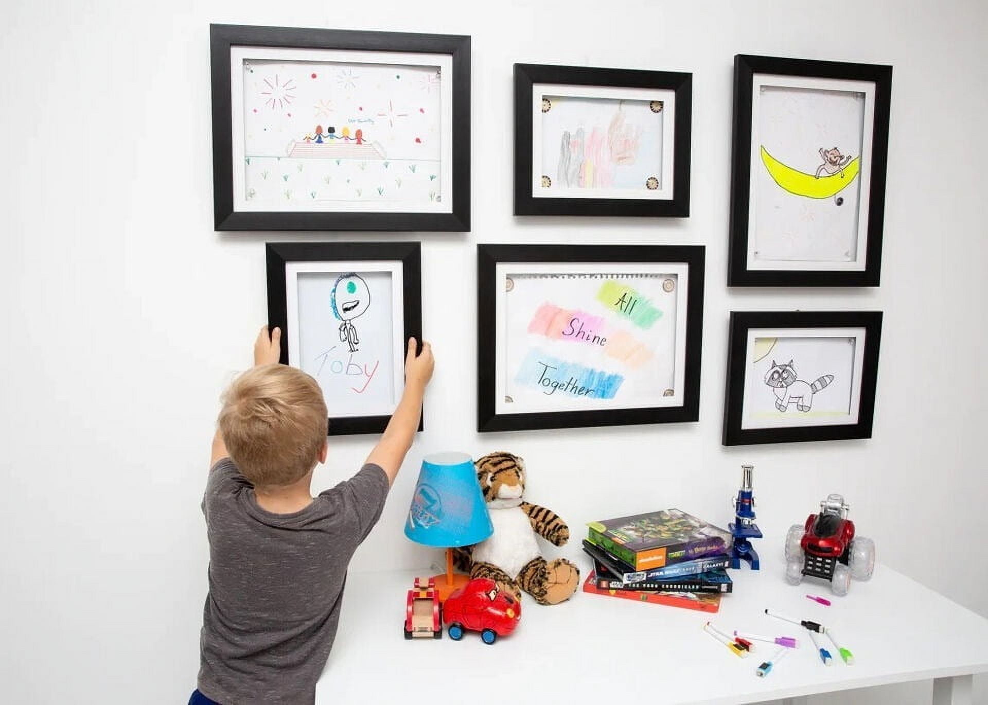 Set of 2 Kids Art Frames Art Display Frame Drawing Portfolio Storage ...