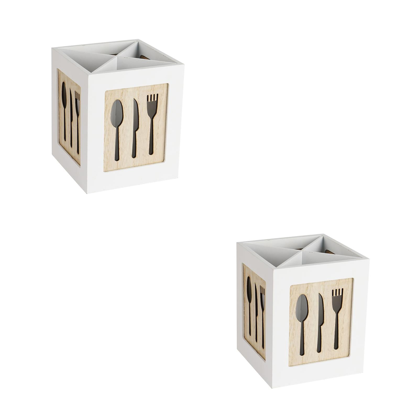 Set of 2 Kitchen Supplies Countertop Drawer Organizer Slim Cutlery ...