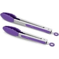 Set of 2 Kitchen Tongs 9-Inch & 12-Inch, Premium Stainless Steel BPA ...