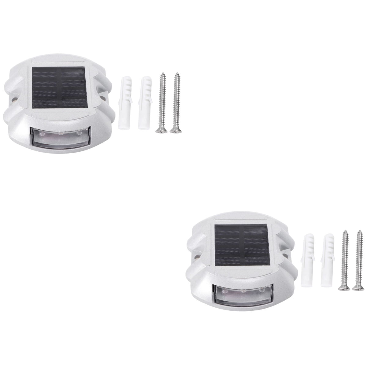 Set of 2 LED Light Bulb Solar Deck Poly-carbonate Road Stud Dock ...