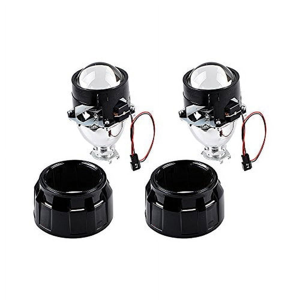 Set of 2 LHD 2.5 Inch Mini Bi-xenon Projector Lens and Black Shroud ...