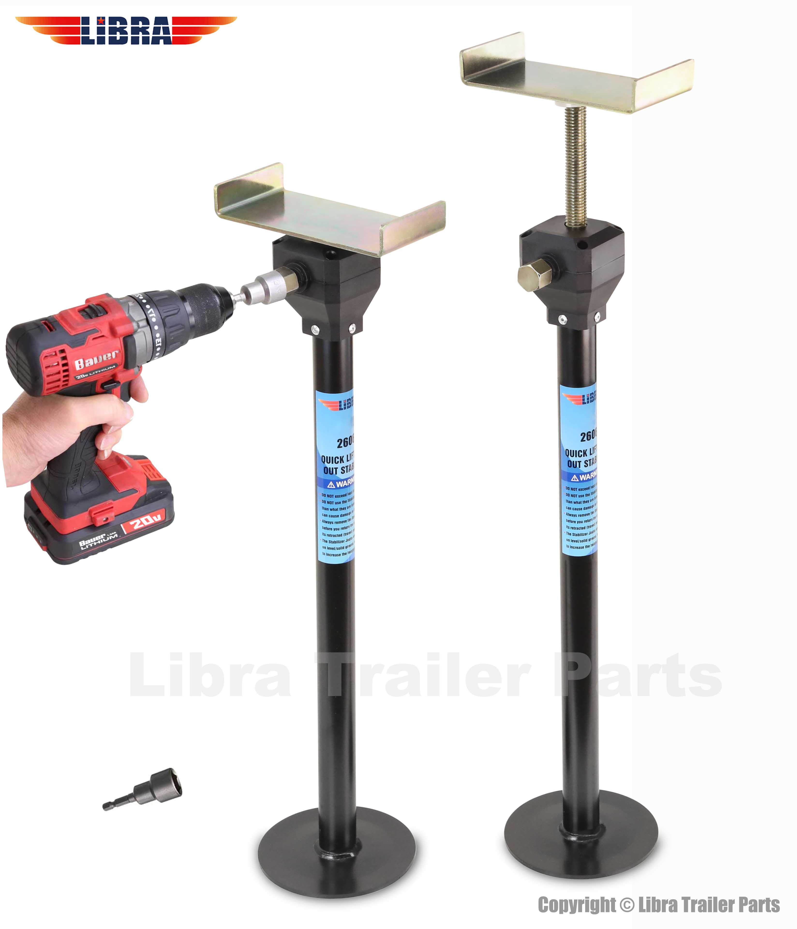 LIBRA Heavy Duty RV Support Stand, Quick-Lift Camper Trailer Stabilizer ...