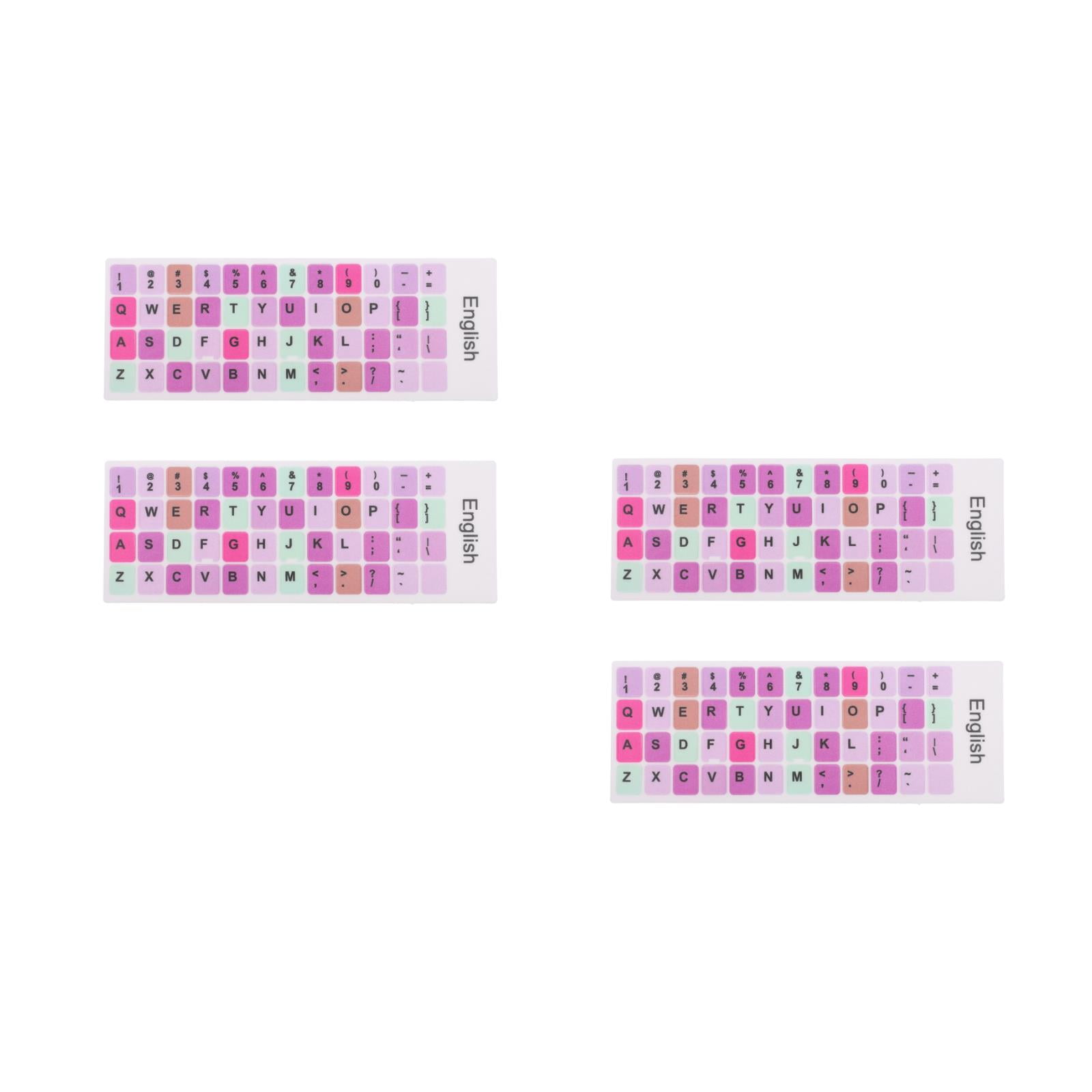 Set of 2 Language Colorful Keyboard Stickers Laptop Film Letter Overlay ...