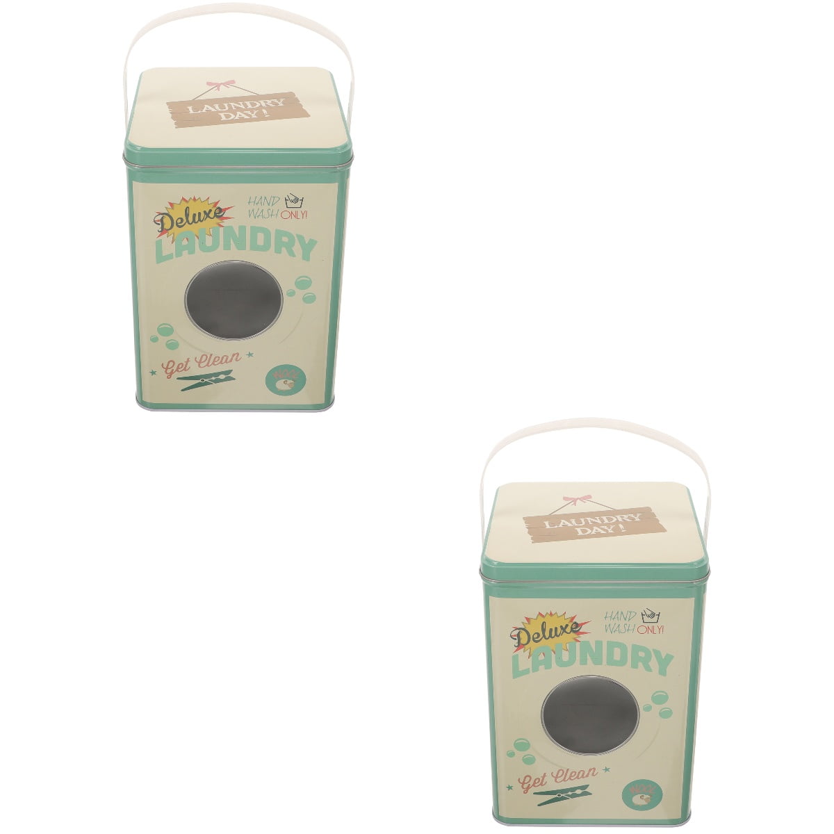 Set of 2 Laundry Detergent Storage Box Washing Powders Container ...