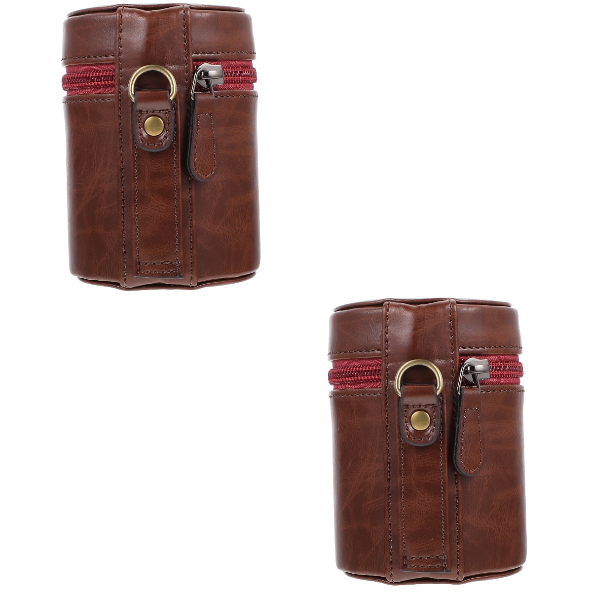 Set of 2 Leather Lens Case Camera Storage Pouch Bag Holder - Walmart.com
