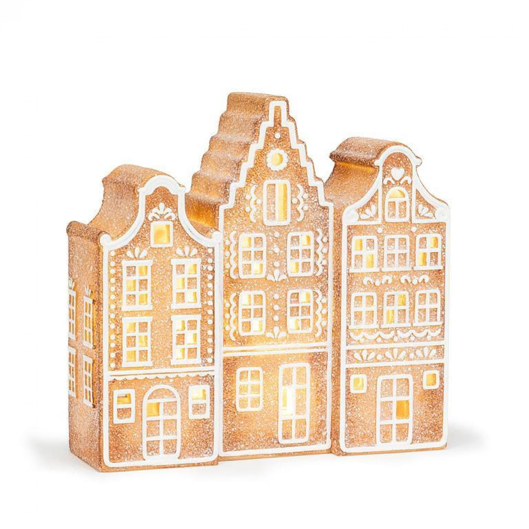 Set of 2 Led Lit Gingerbread House Figurine - Walmart.com