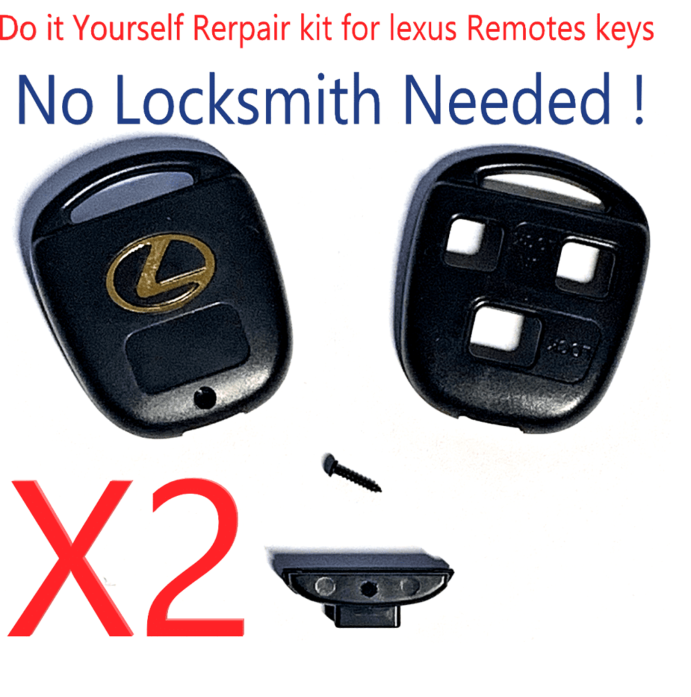 Lexus 3 Button Remote Head Key Shell Repair Kit, Set of 2 - Walmart.com