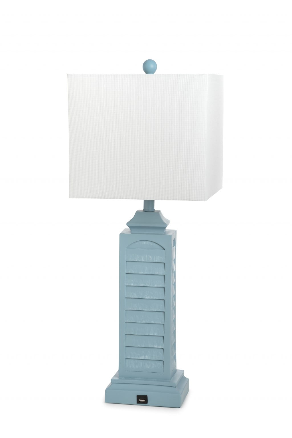 Set of 2 Light Blue Louver Base Table Lamps with USB - Walmart.com