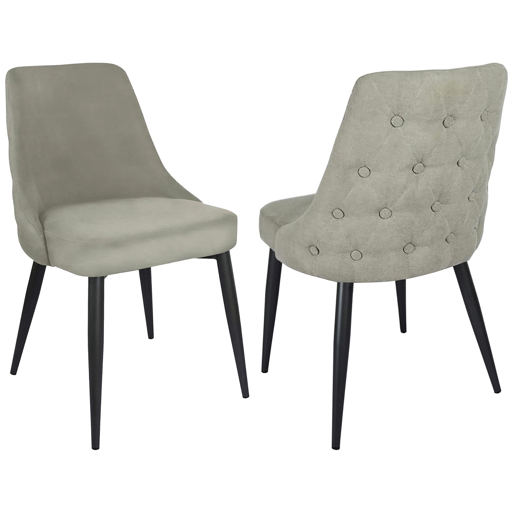 Set of 2 Light Grey Dining Chairs | Compact Footprint for Easy ...