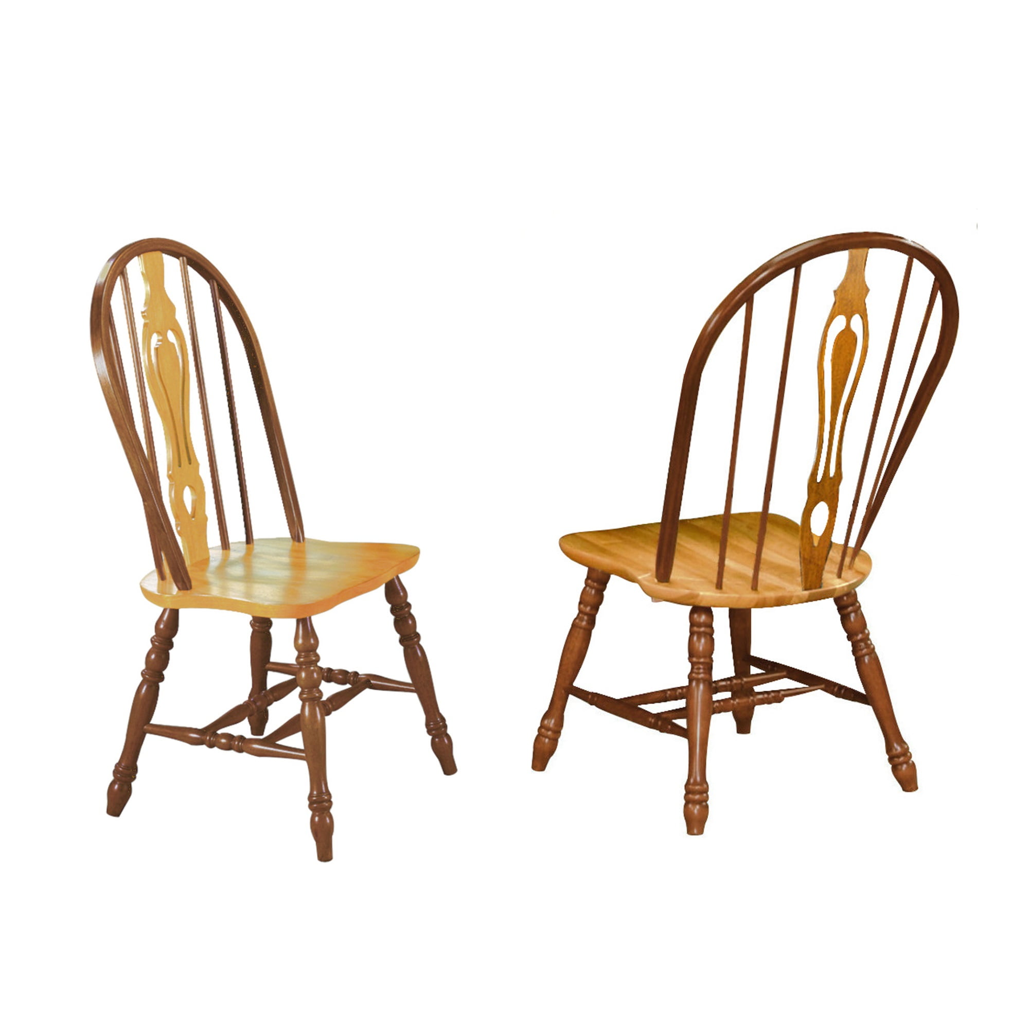 Set of 2 Light Oak Brown and Nutmeg Brown Keyhole Back Dining Chair 41 ...