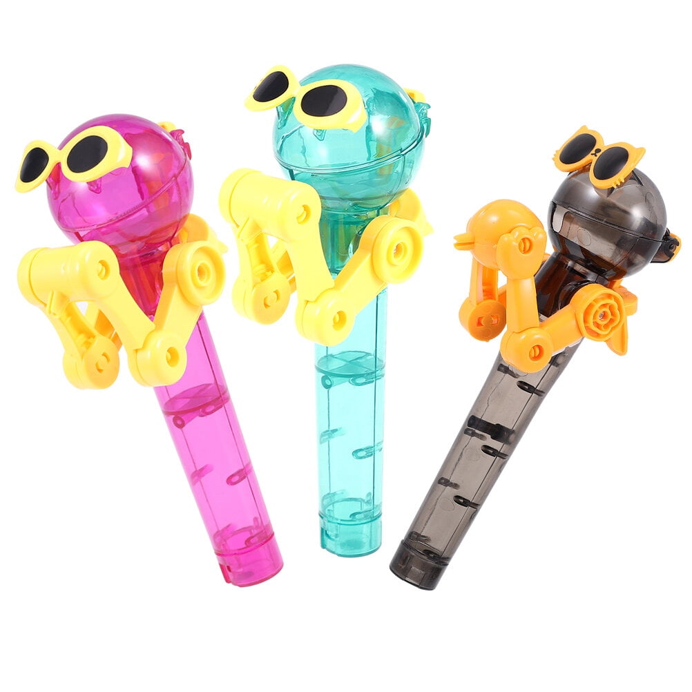 Set of 2 Lollipop Storage Toy Novelty Holder Robot Case Stand Child ...