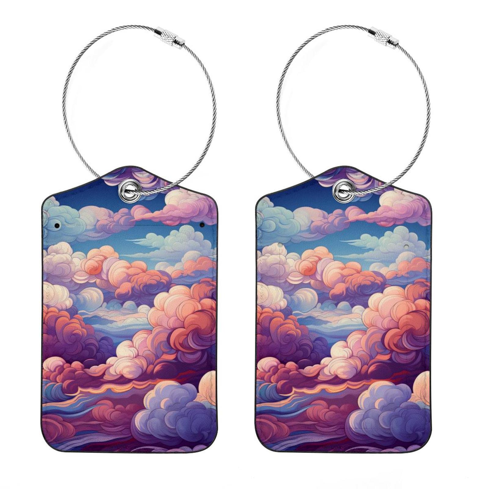 Set of 2 Luggage Tags for Suitcase, Personalized Metal Loop Lock ...
