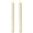 Set of 2 Luminara Taper Candles: 8" Ivory Unscented Flameless Taper ...