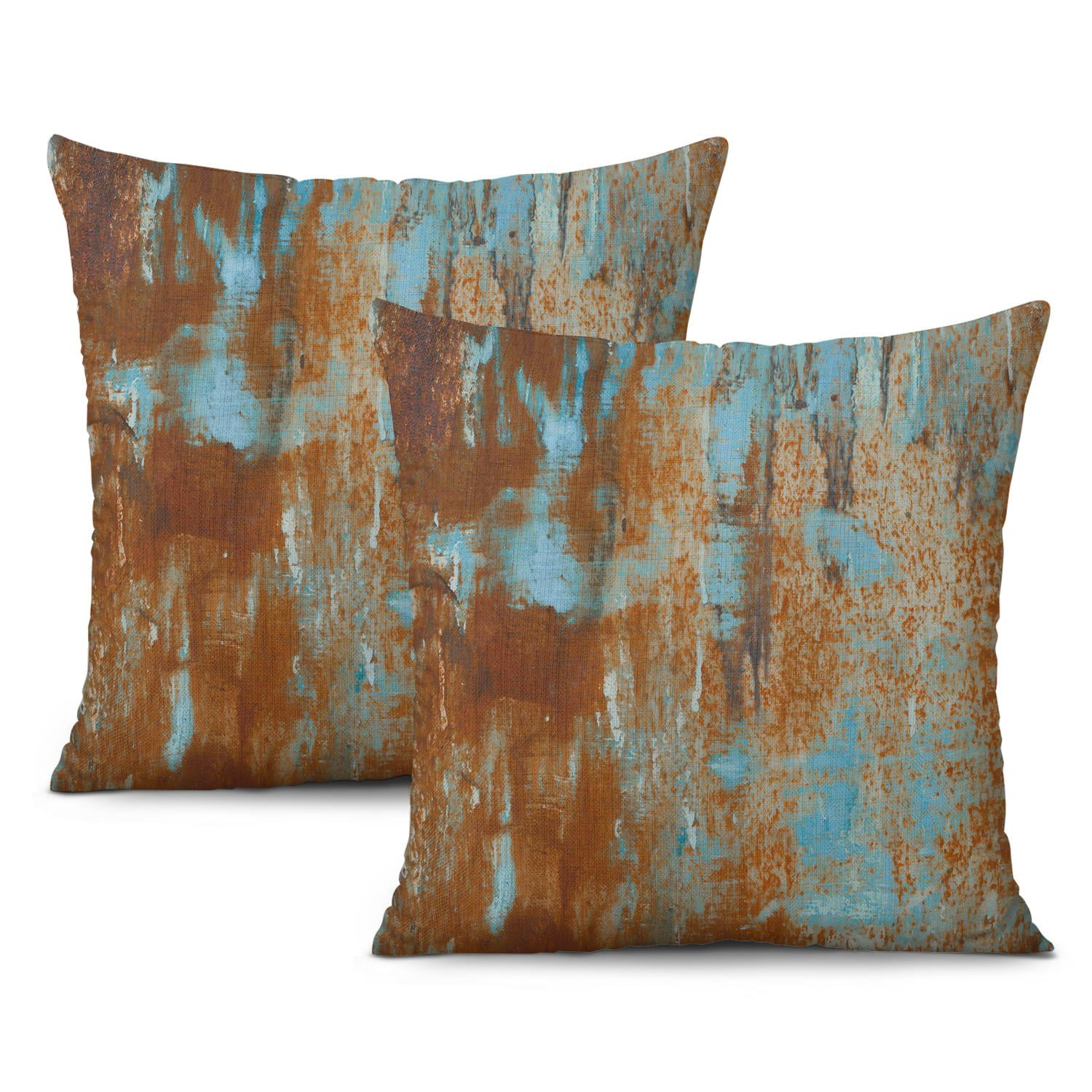 Set of 2 Luxurious Brown & Teal Decorative Throw Pillow Covers - Modern ...