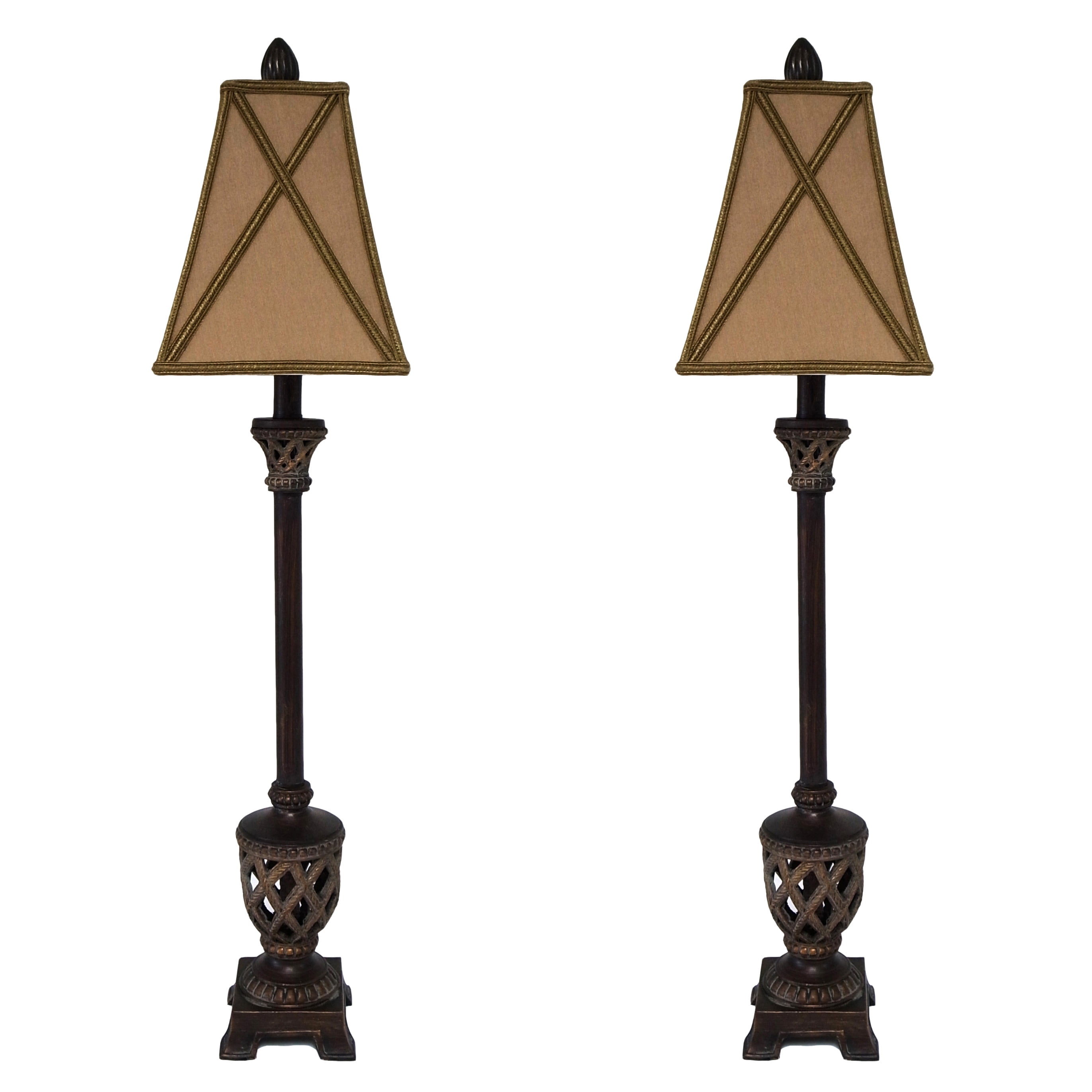 MESTAR 35-inch Bronze Buffet Lamps, Set of 2, Traditional Table Lamp ...
