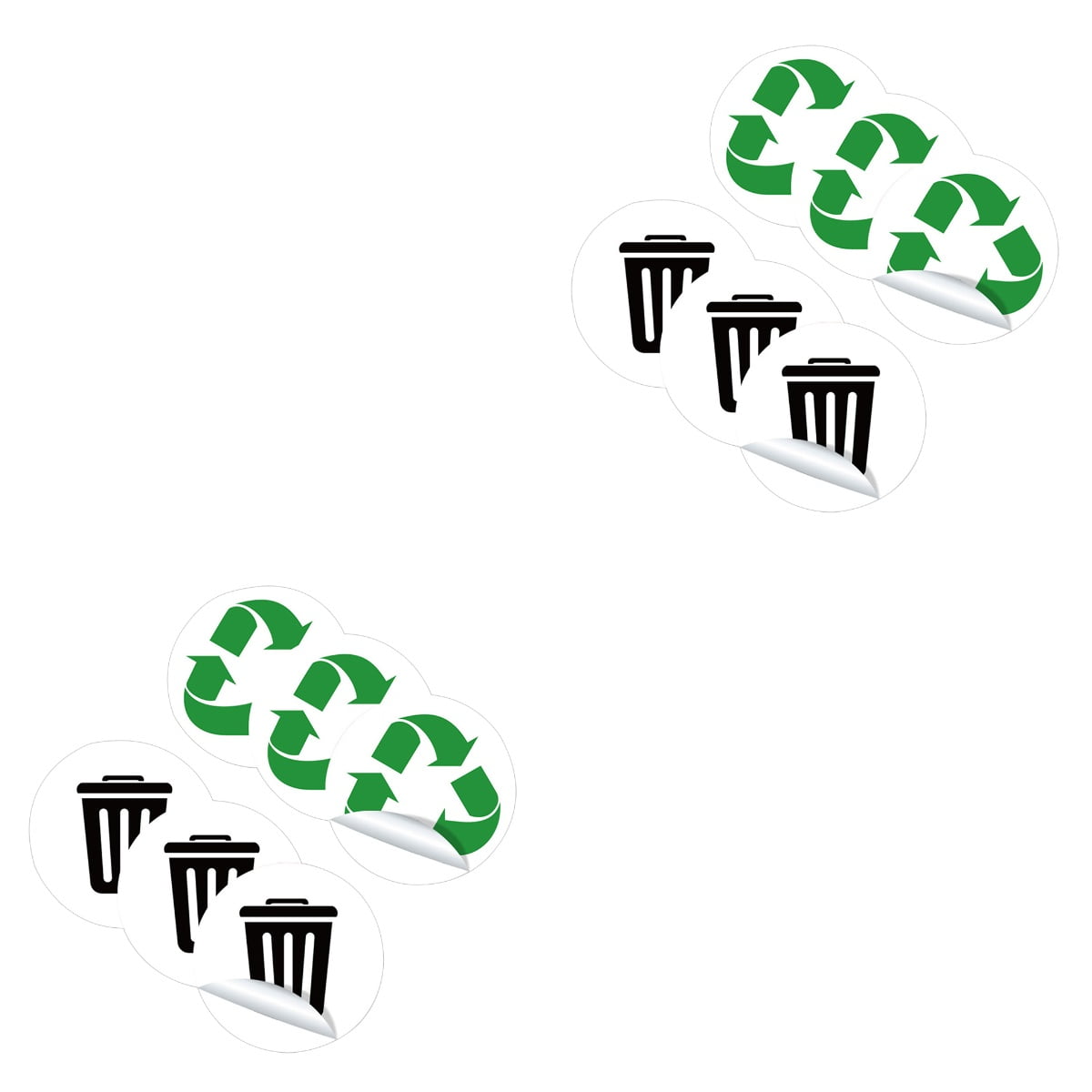 Set of 2 Magnetic Recycling Signs for Bins Garbage Classification Label ...