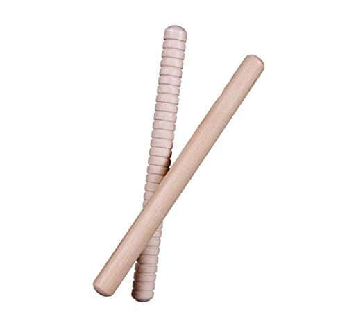 Set of 2 Maple Wood Rhythm Sticks - Ribbed/Smooth (L12in; Age 3-99 ...