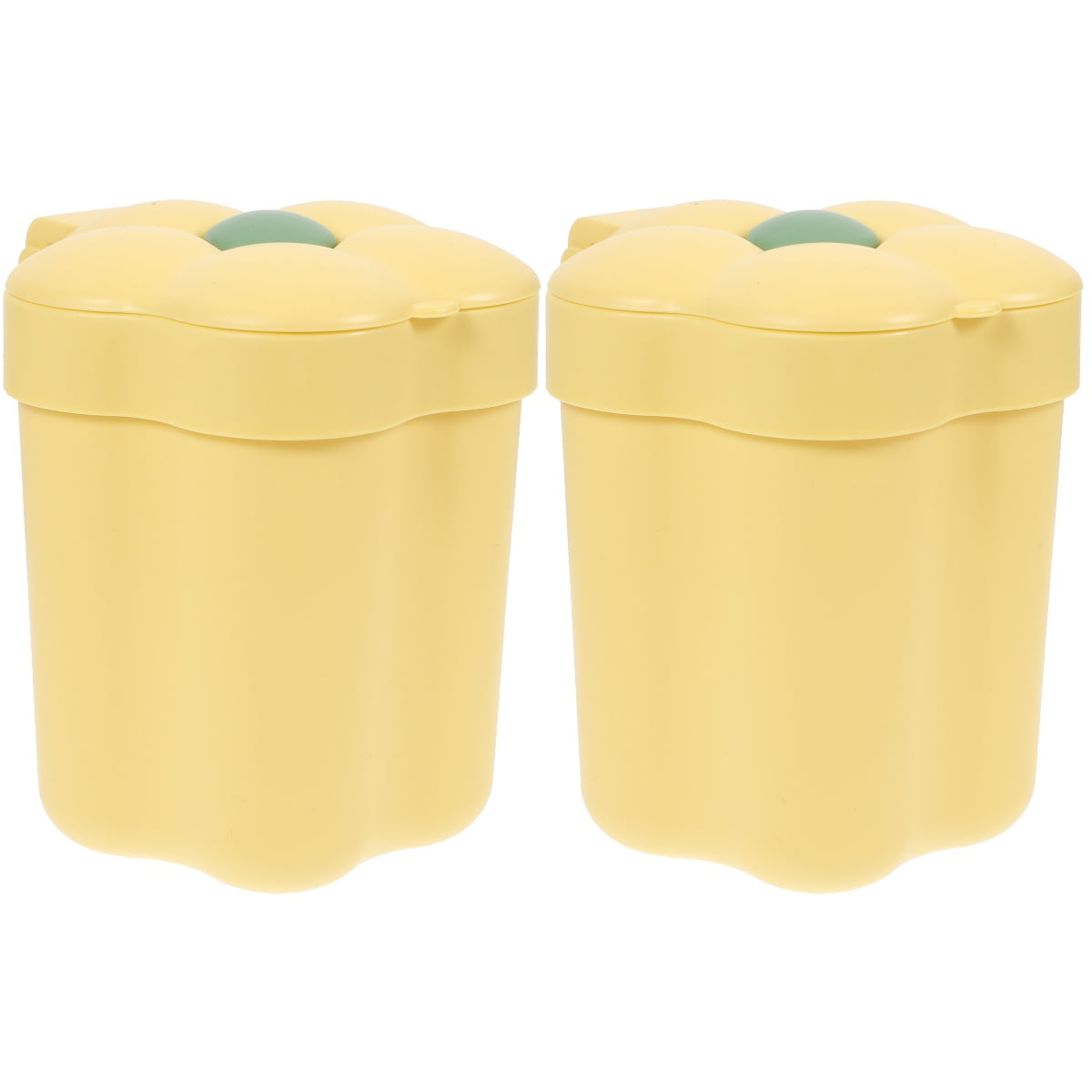 Set of 2 Mat Flower Trash Can Rubbish Bin Wastebasket - Walmart.com