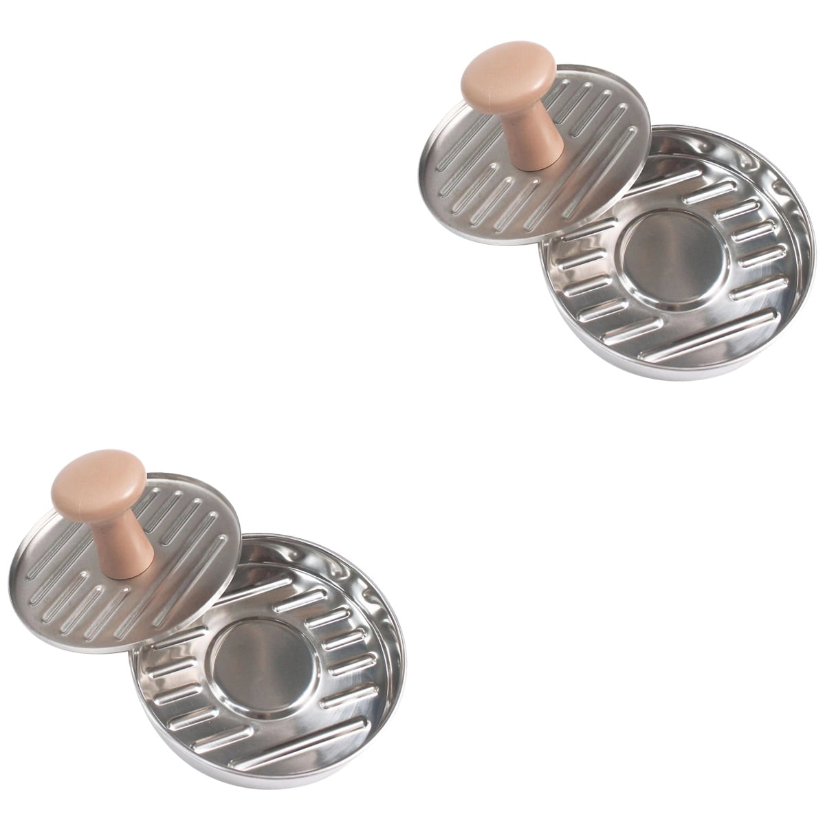 Set of 2 Meat Press Stainless Steel Burger Marker Pressing Mold Kitchen ...