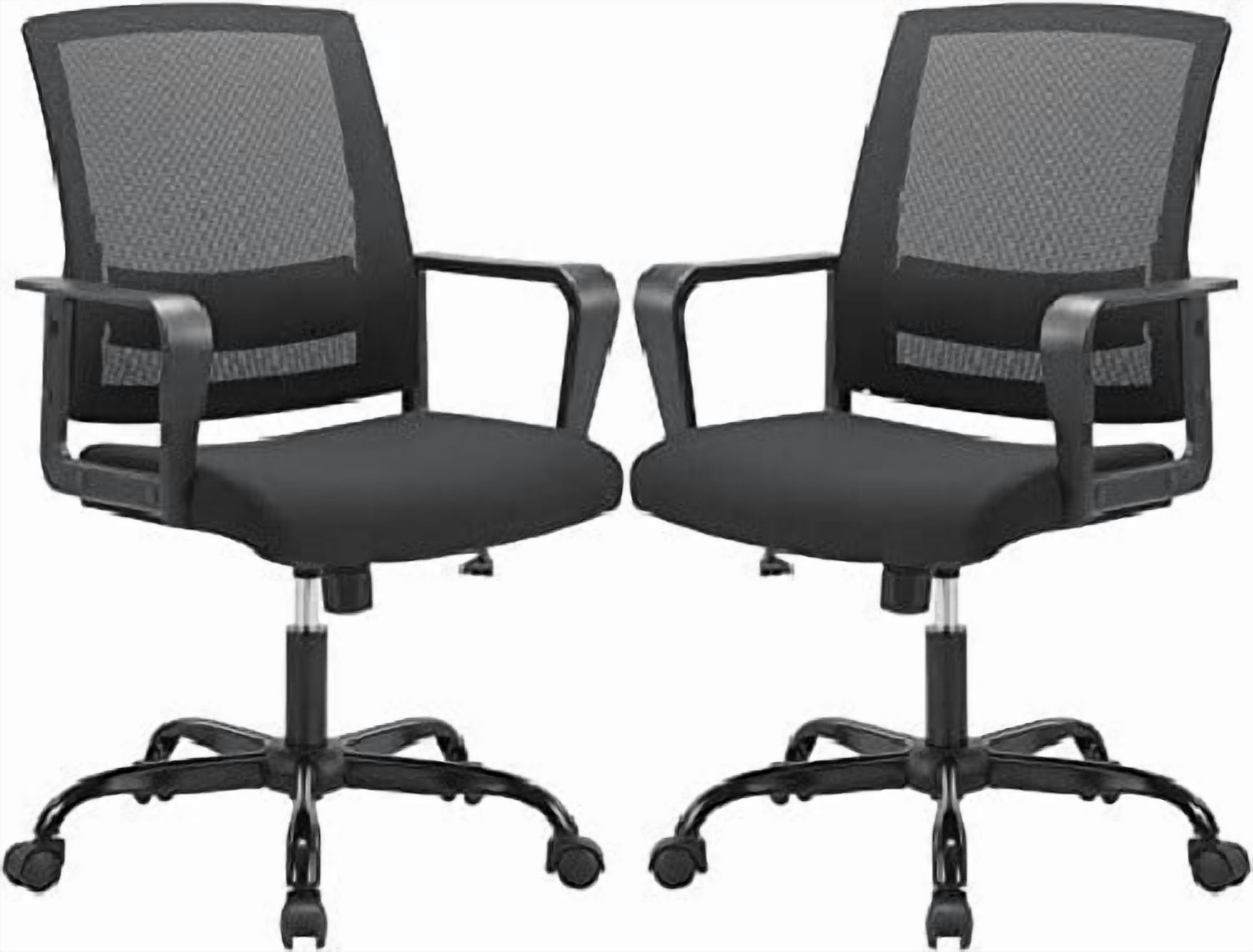 Set of 2 Mesh Office Chairs Ergonomic Desk Computer Mid Back Task with ...