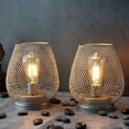 Set of 2 Metal Cage LED Lantern Battery Powered Great for Weddings ...
