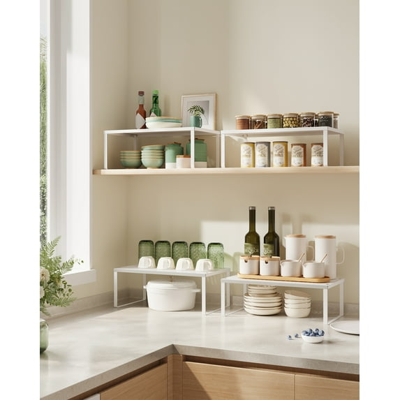 Set of 2 Metal Kitchen Counter Shelves - Stackable, Expandable Spice ...