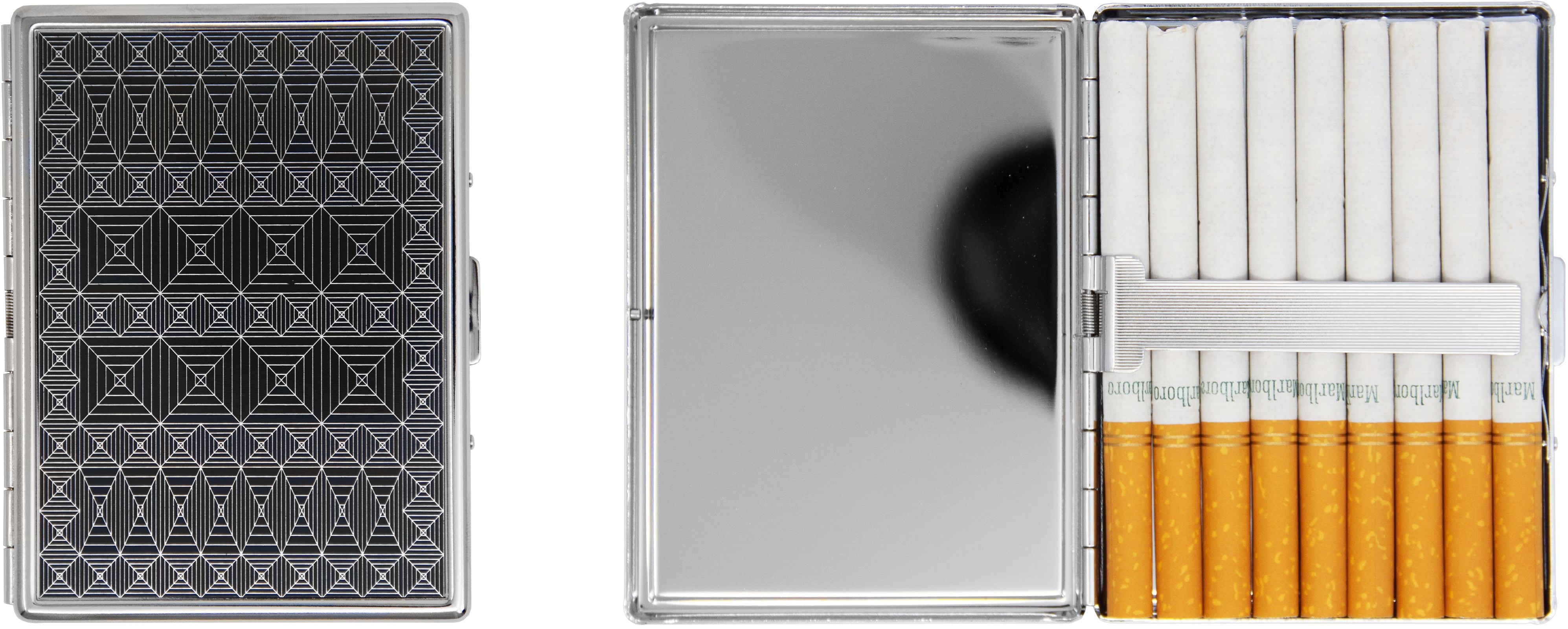 Set of 2 Metal-Plated 100s Ultra Compact Cigarette Case With Insert ...