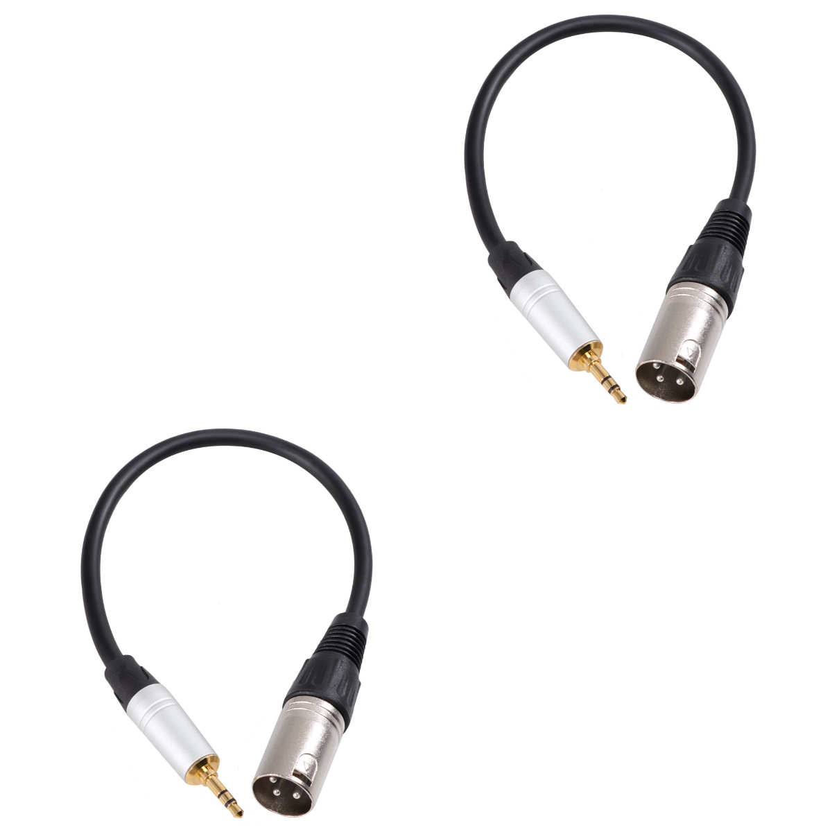 Set of 2 Mic Cable Female to Stereo Audio Adapter Amp Cord Speaker Wire ...
