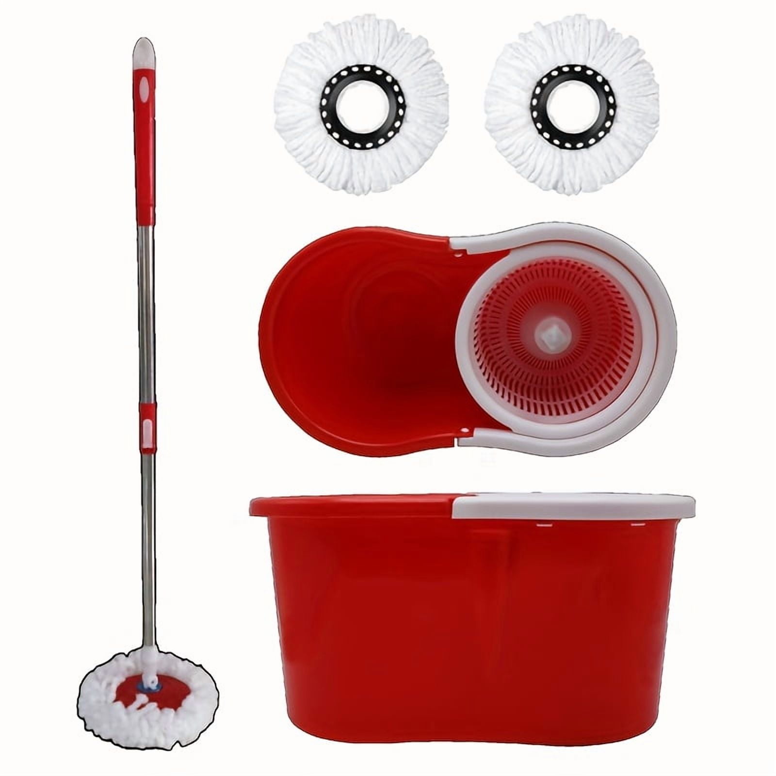 Set of 2 Microfiber Spin Mops with a Bucket And Dual Mop Heads ...
