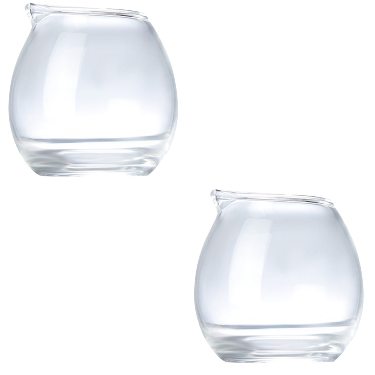 Set of 2 Milk Can Mini Measuring Cup Clear Glass Water Containers for ...