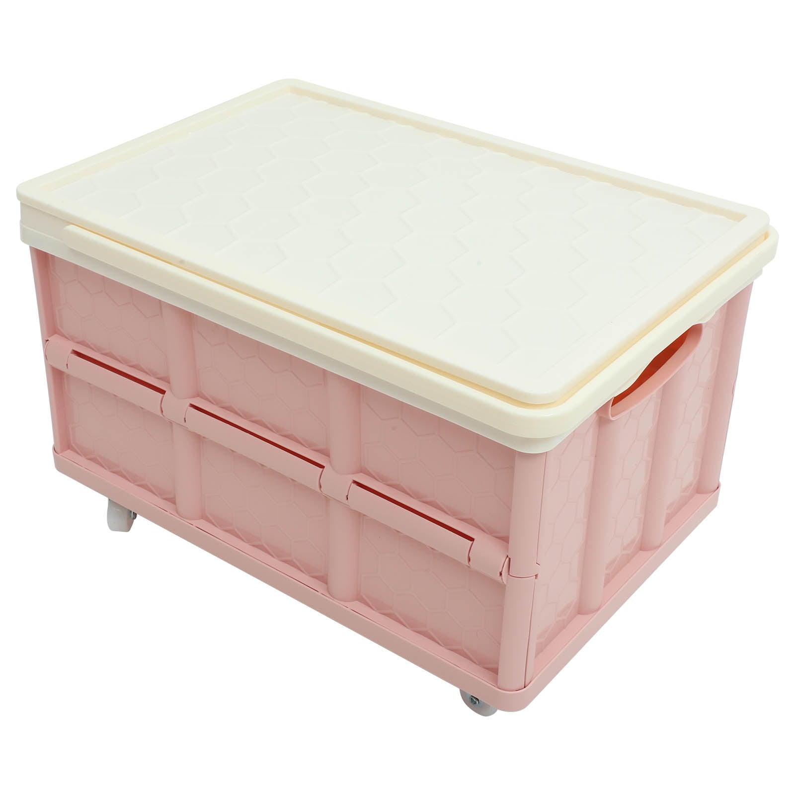Set of 2 Milk Crate Plastic Crate Storage Bins with Lid Collapsible ...