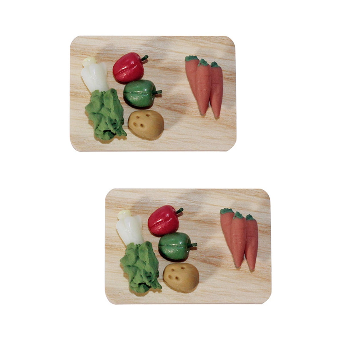Set of 2 Mini Vegetable Cutting Board Toy Toys House Simulation ...