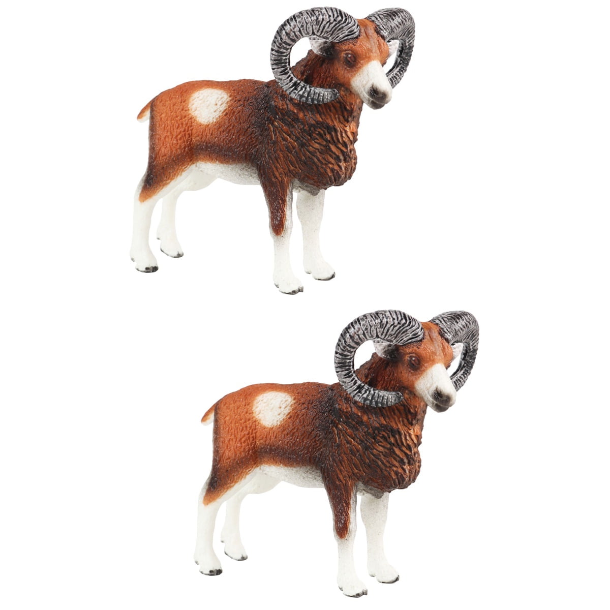 Set of 2 Miniature Artificial Goat Animal Model Home Decor Child ...