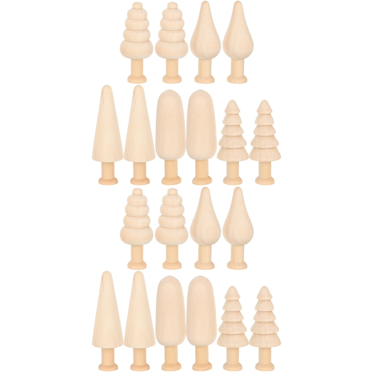 Set of 2 Miniature Painting Tree Decor Aesthetic Peg Dolls Unfinished ...