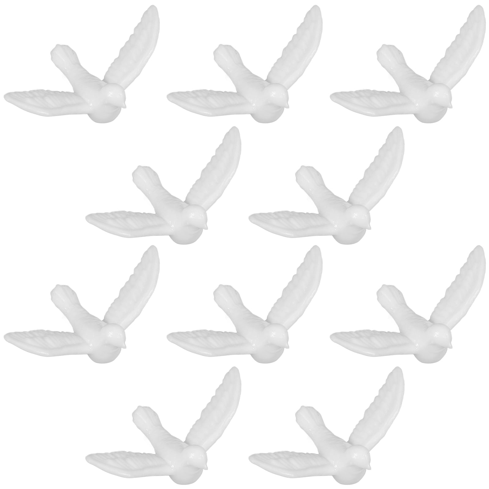 Set of 2 Miniature White Doves Pigeon Model Bird Garden Statue ...