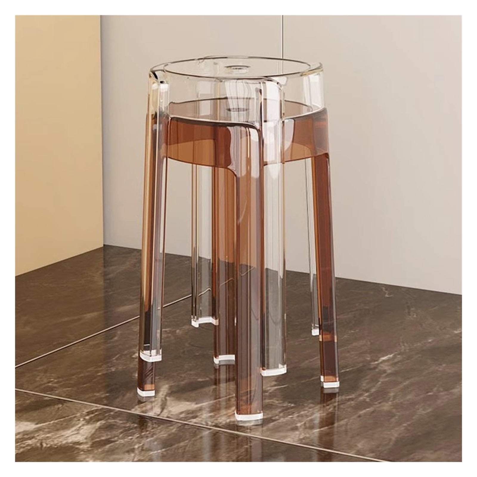 Set of 2 Modern Transparent Dining Stool Clear Acrylic Counter Stool ...