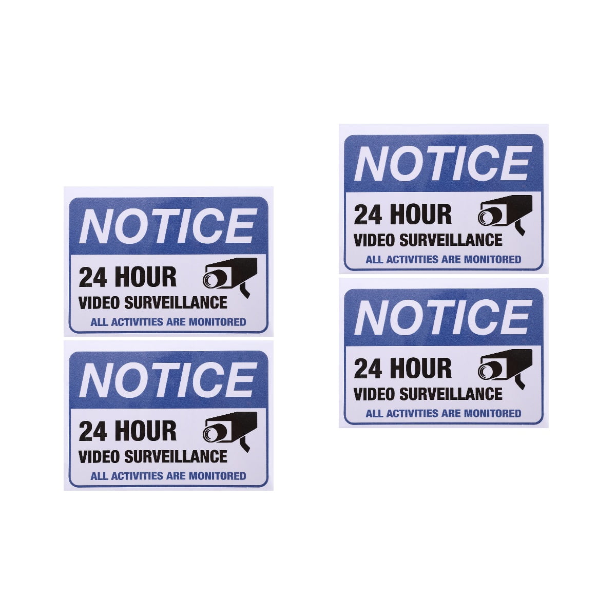 Set of 2 Monitoring Warning Stickers Signs Blue - Walmart.com
