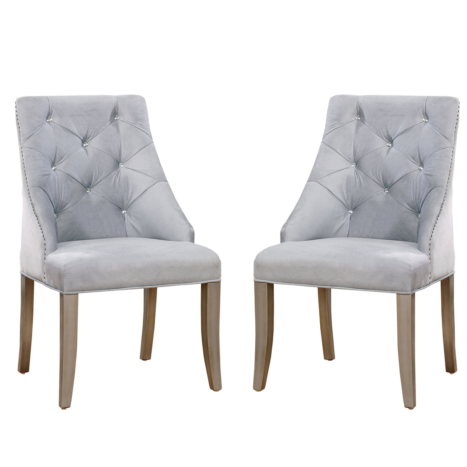 Set of 2 - Nailhead Trim & Button Tufted - Dining Room - Comfortable ...
