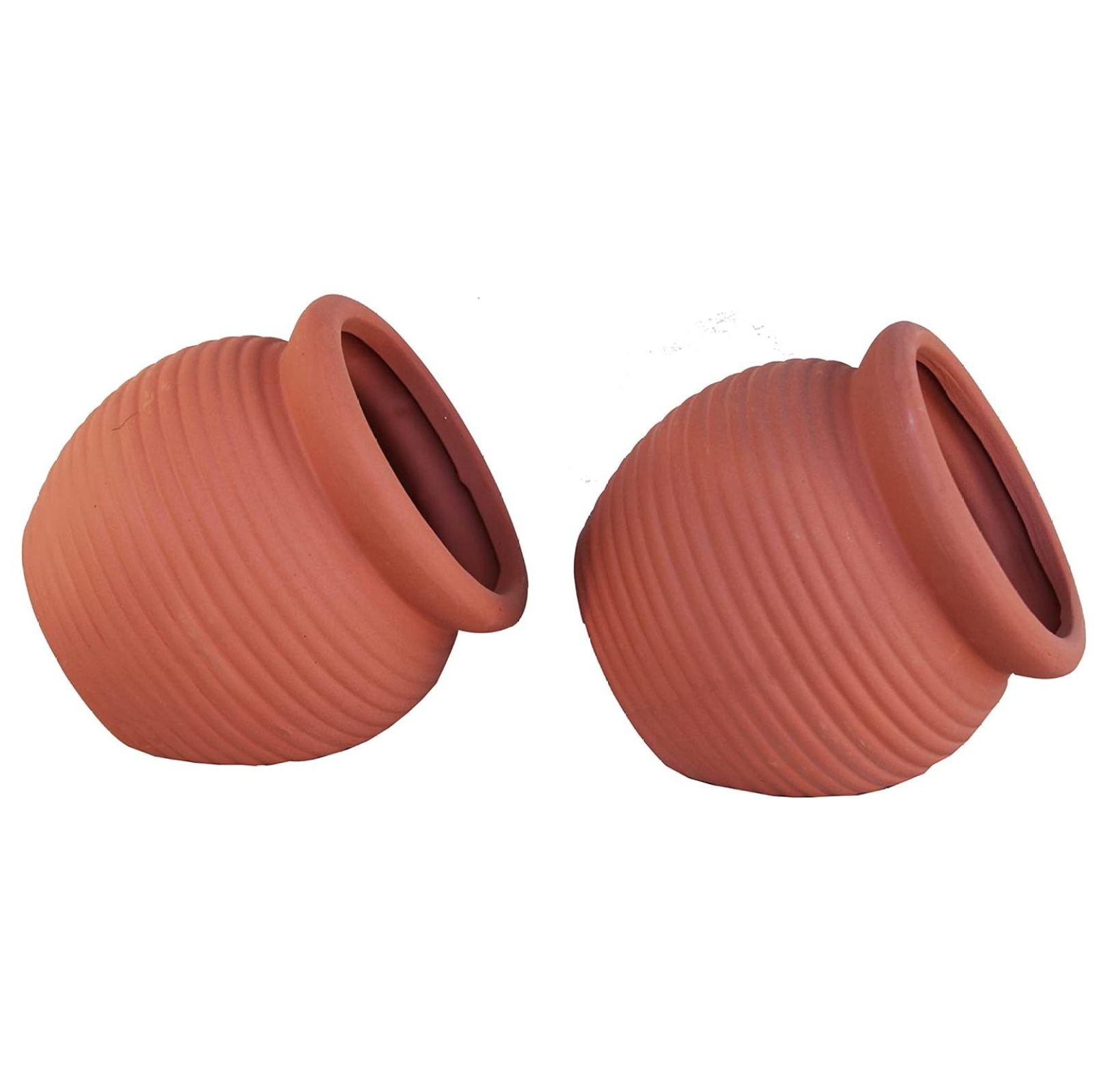 Set of 2 Natural Terracotta Fallen Pots or Hanging Pots (Small Set ...